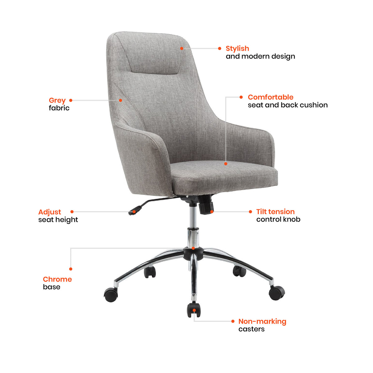 Modern High Back Chair – Office Tailor