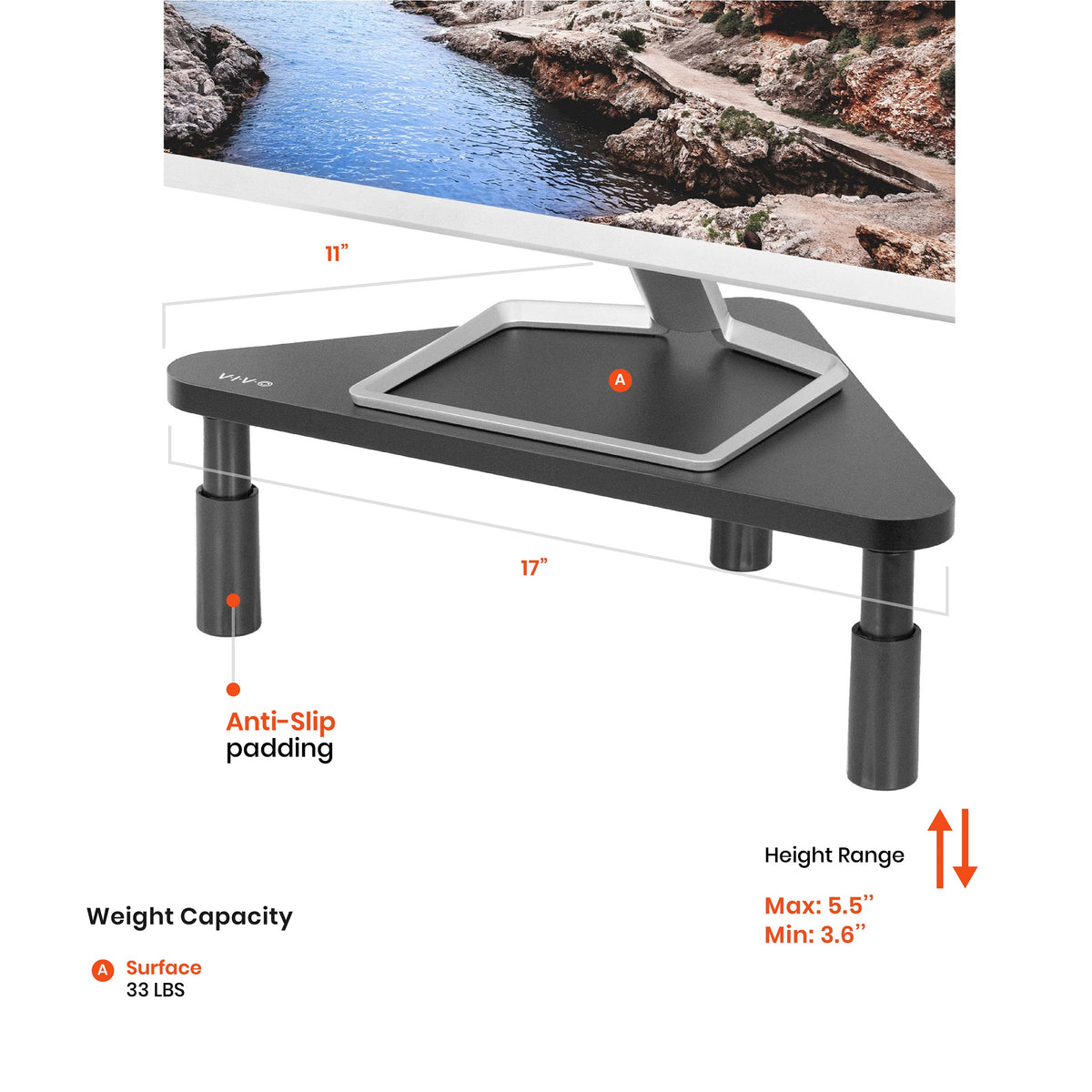 Adjustable Corner Monitor Riser – Office Tailor